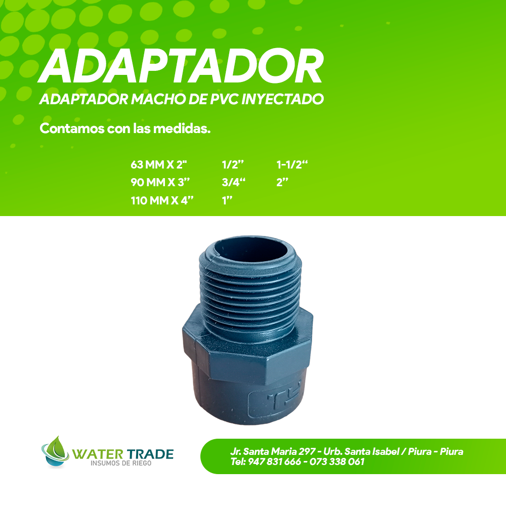 Adaptador Macho de PVC - Water Trade | La mejor empresa de Riego ...