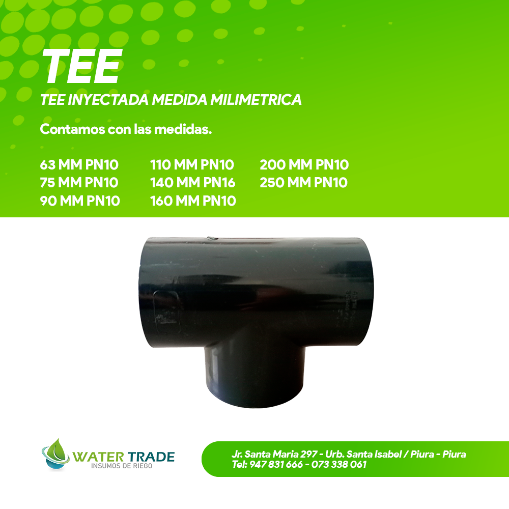 Tee de PVC - Water Trade | La mejor empresa de Riego Tecnificado en Piura.